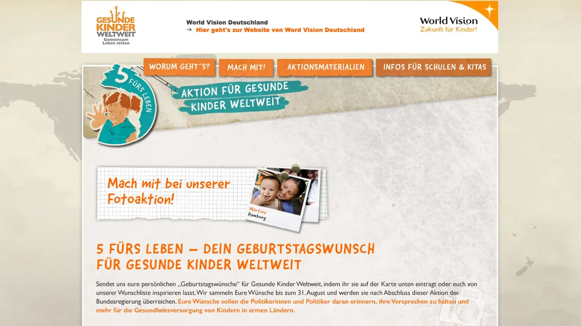publicgarden entwickelt interaktives Kampagnen­tool für World Vision ...